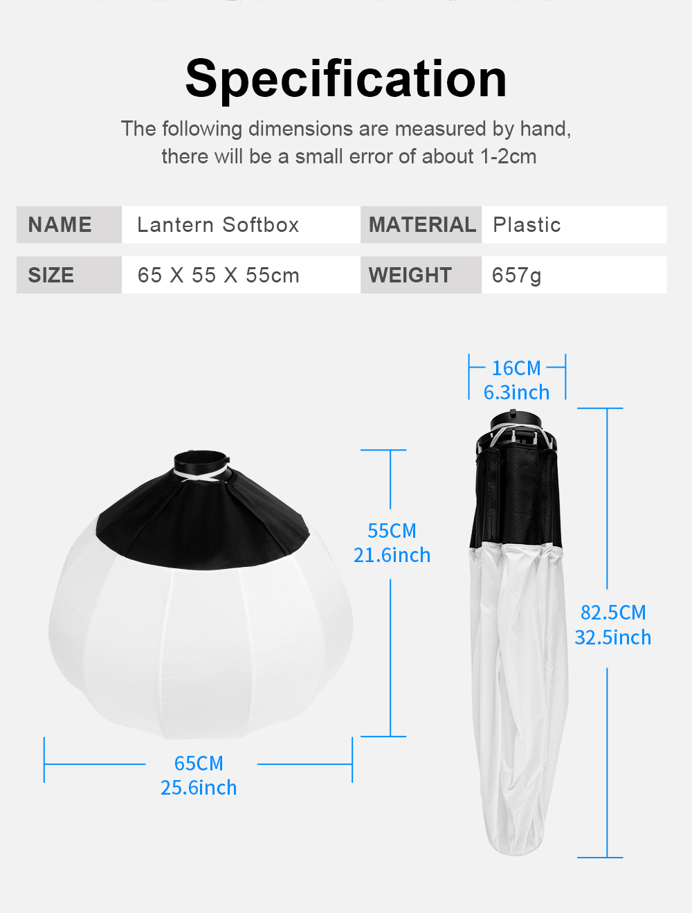 Selens Lantern Softbox 65cm Studio Lighting Softbox with Bowens Mount ...
