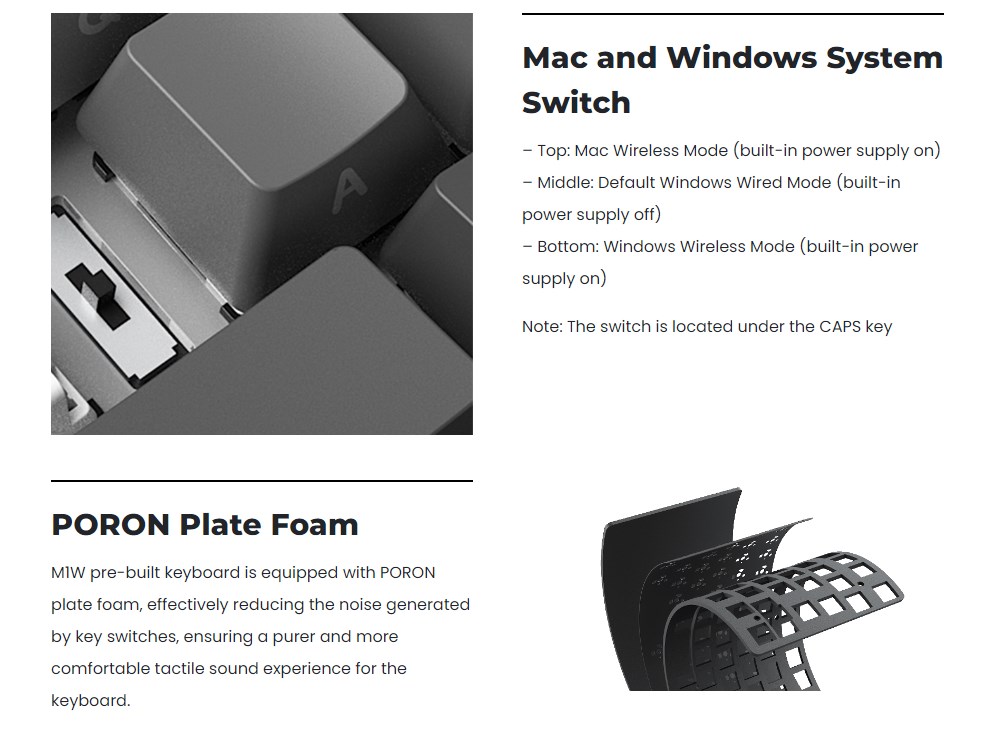 MonsGeek M1W RGB Hot-swappable Wireless Mechanical Keyboard with Side ...