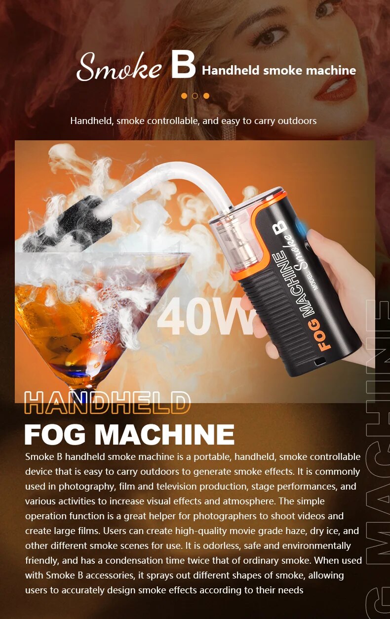 LENSGO Smoke B/S/K/S MiNi 40W Portable Hand-Held Fog Machine Studio ...