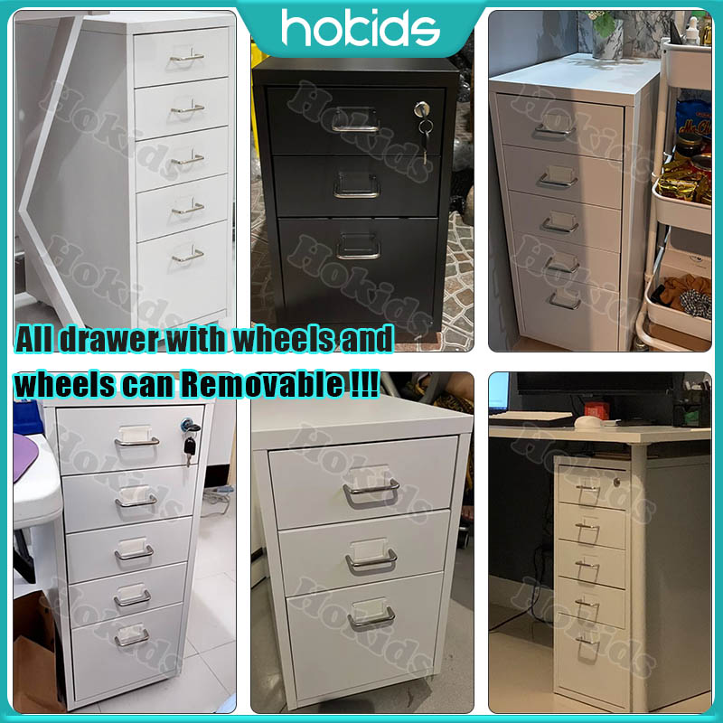 Lockable 3/5/6 Layer Metal Drawer Cabinet Metal Removable Home Office ...