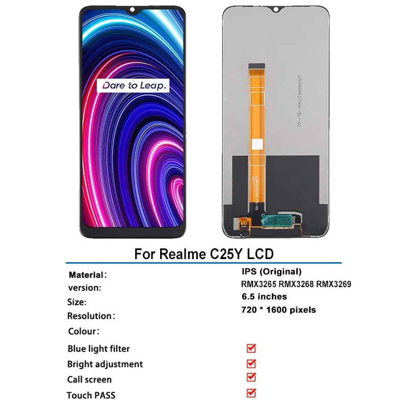 LCD For OPPO Realme C21Y C25Y RMX3261 RMX3265 Display Touch Screen Assembly Replacement | Shopee ...