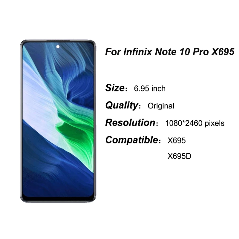 For Infinix Note 10 Pro X695 X695B LCD Display Note 10Pro NFC Touch ...