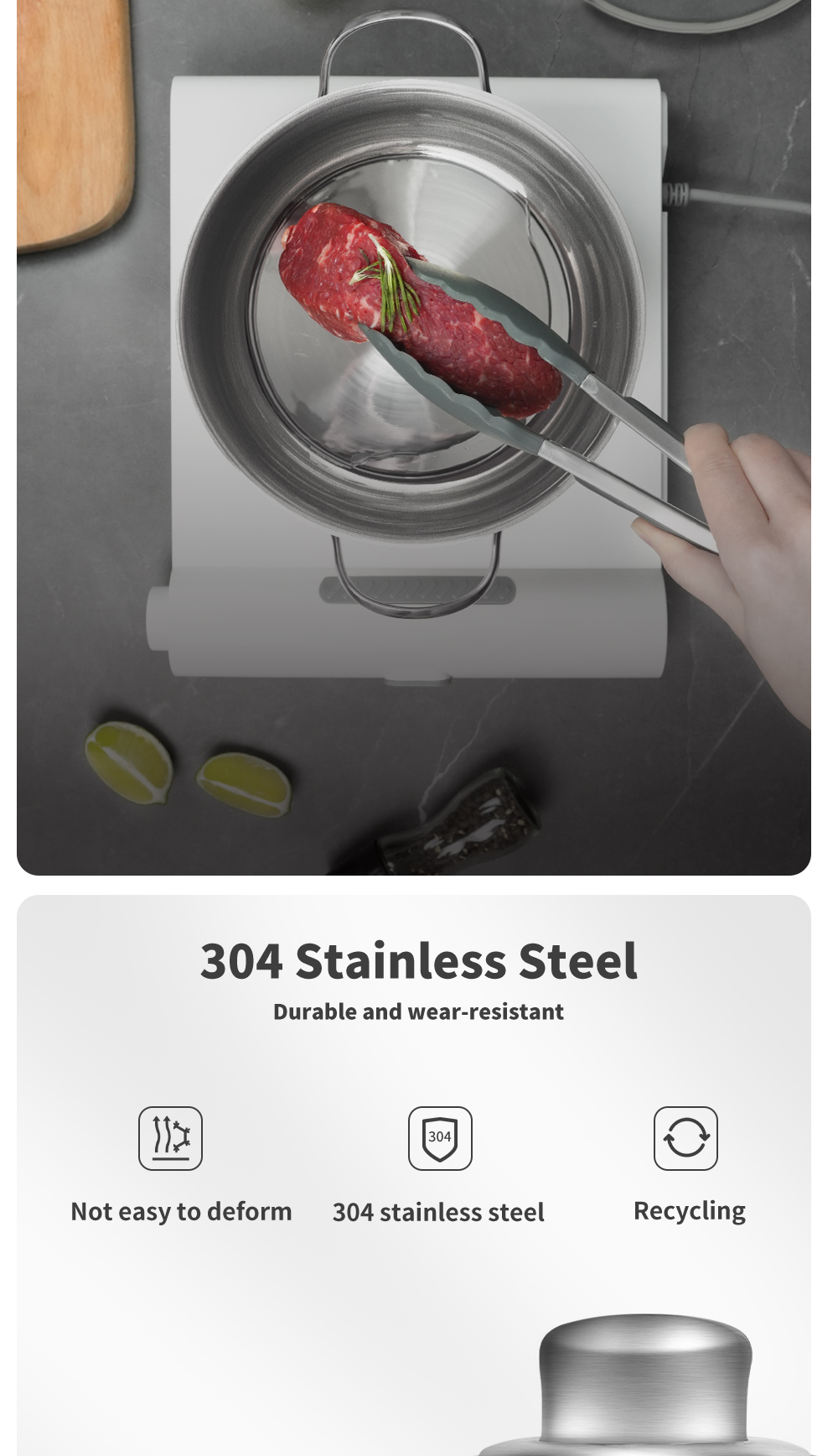 Simplus Stainless Steel Stockpot with Glass Lid Soup Pot Food Grade ...