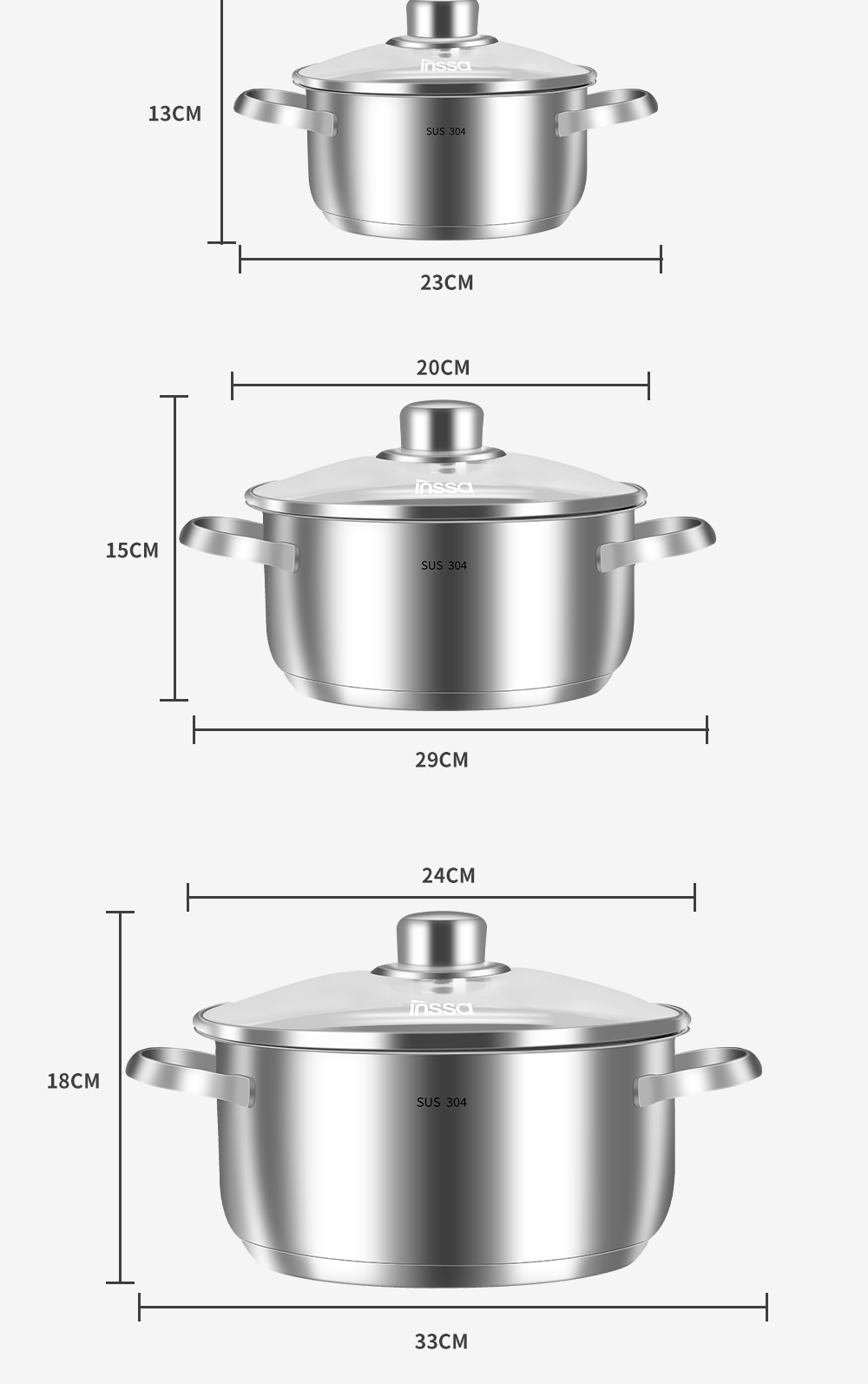 Simplus Stainless Steel Stockpot with Glass Lid Soup Pot Food Grade ...