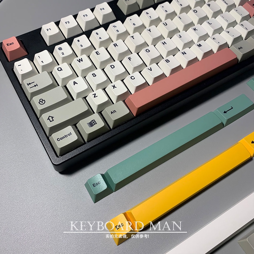 Green Retro 9009 Greek 147Keys/Set Keycaps PBT Cherry Profile DIY ...