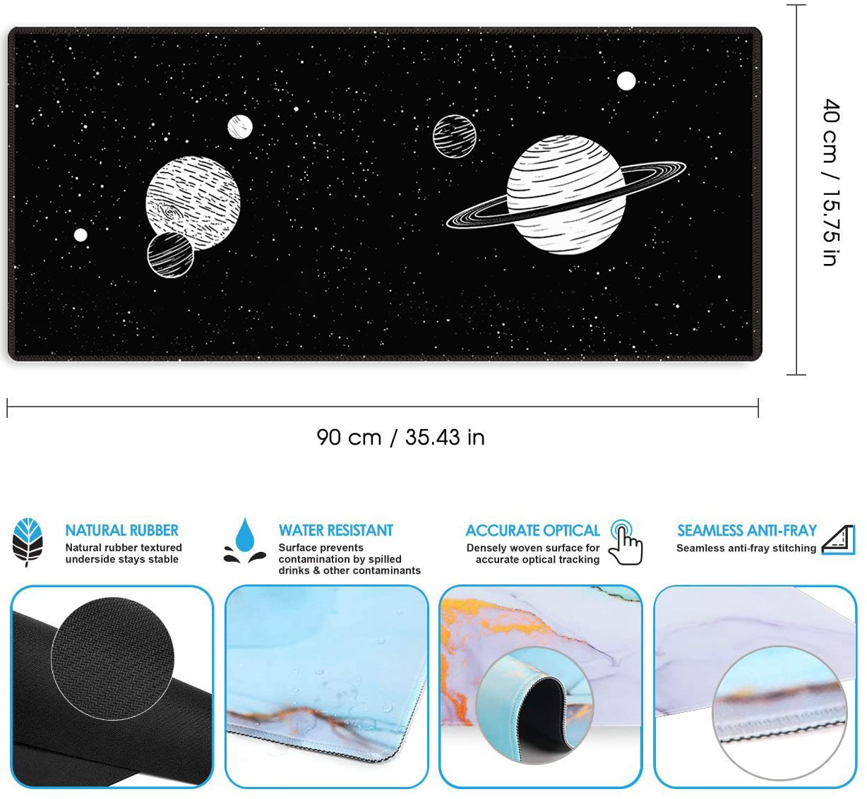 Solar system Mousepad LargeMousepad Gaming Mouse pad Stitched Edge ...