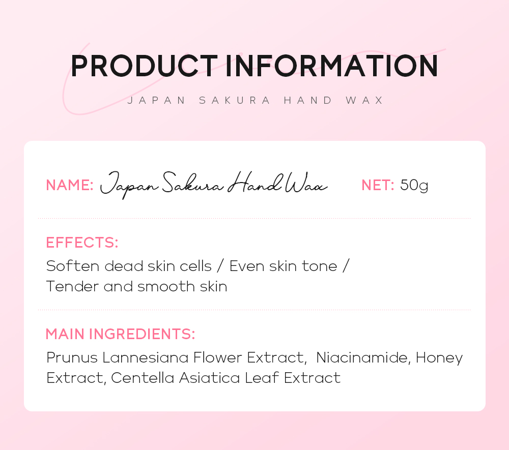 New LAIKOU Japan Sakura Hand Wax Niacinamide Brighten Peel Off Hand ...
