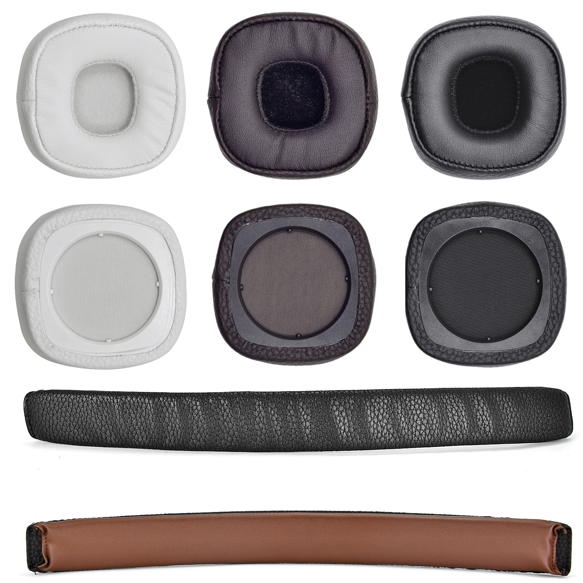 Replacement Memory Foam PU Leather Headband Earpads Ear Cushion Pad Top ...