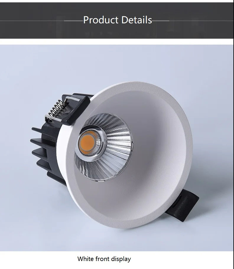 Dimmable Recessed Anti Glare COB LED Downlights 5W/10W/15W LED Ceiling Spot Lights AC85~265V ...
