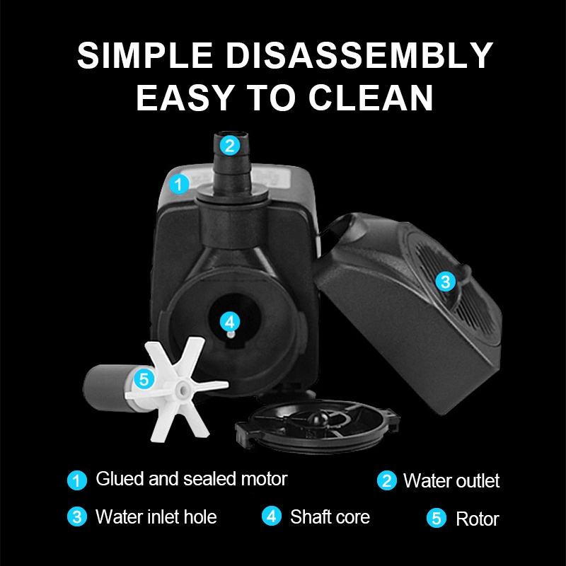 Submersible Aquarium Water Pump for Aquarium Fish Tank Hydroponics ...