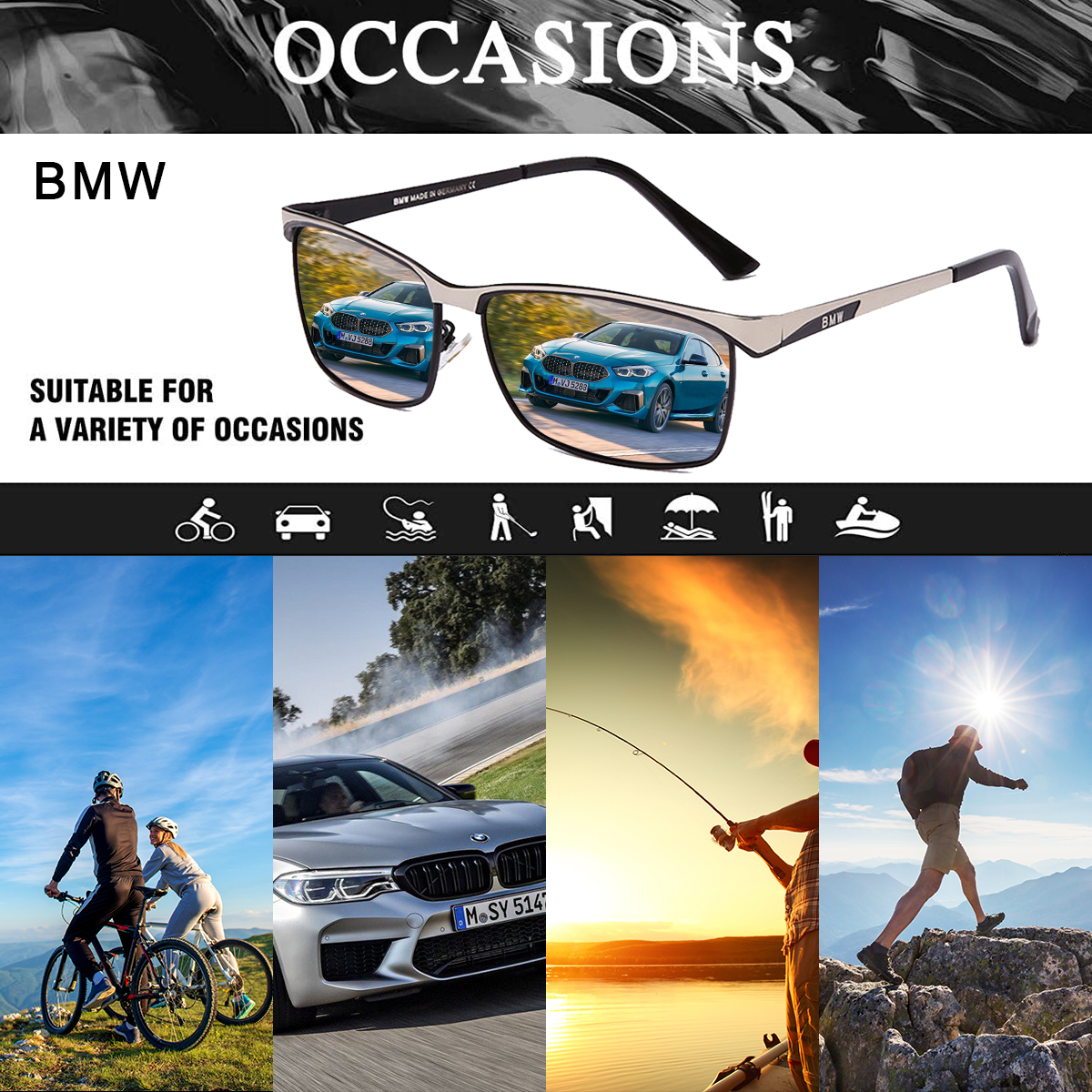 【24Hours Ship】 BMW Authentic Polarized Sunglasses For Men Driving ...