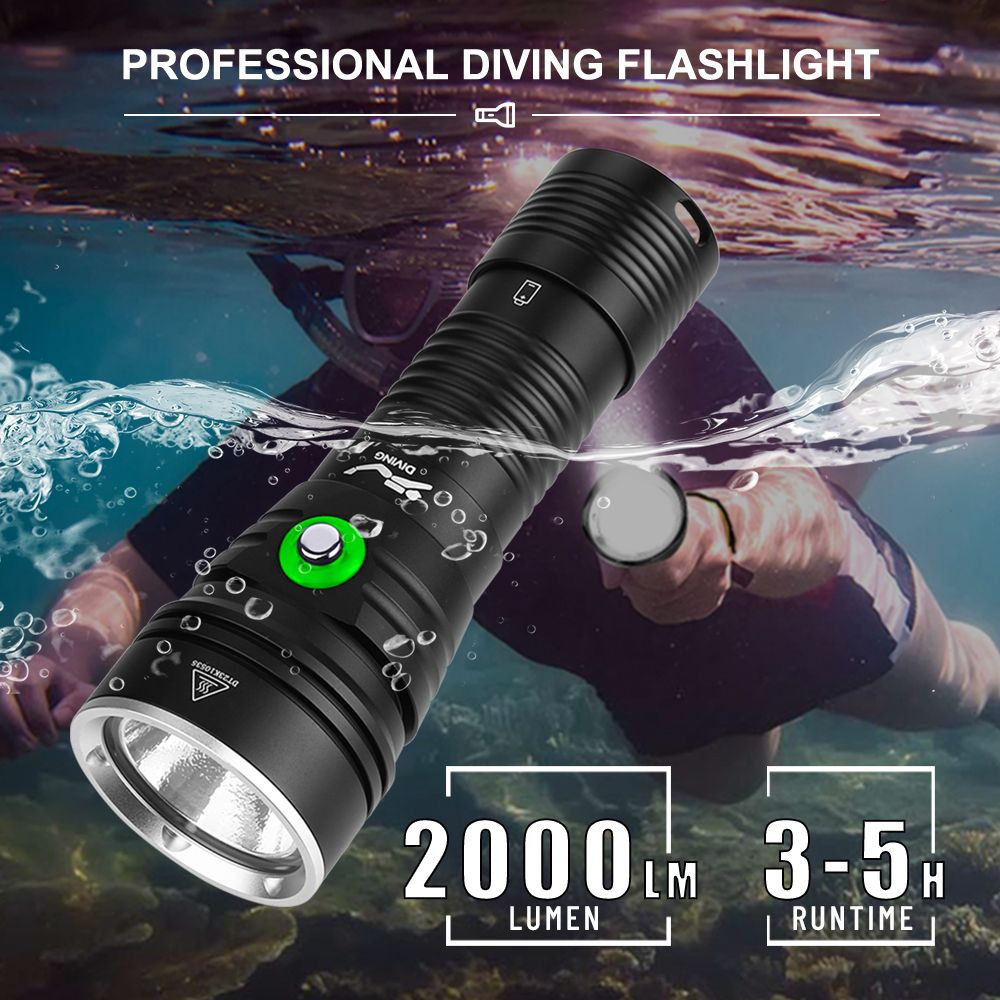 ASAFEE DA15 P70 LED Super Bright Scuba Diving Flashlight Asafee ...