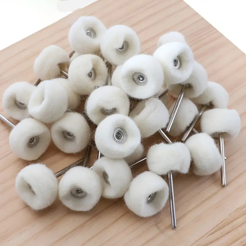 10-20 pieces wool felt frosted head abrasive polishing wheel 2.35/3mm ...