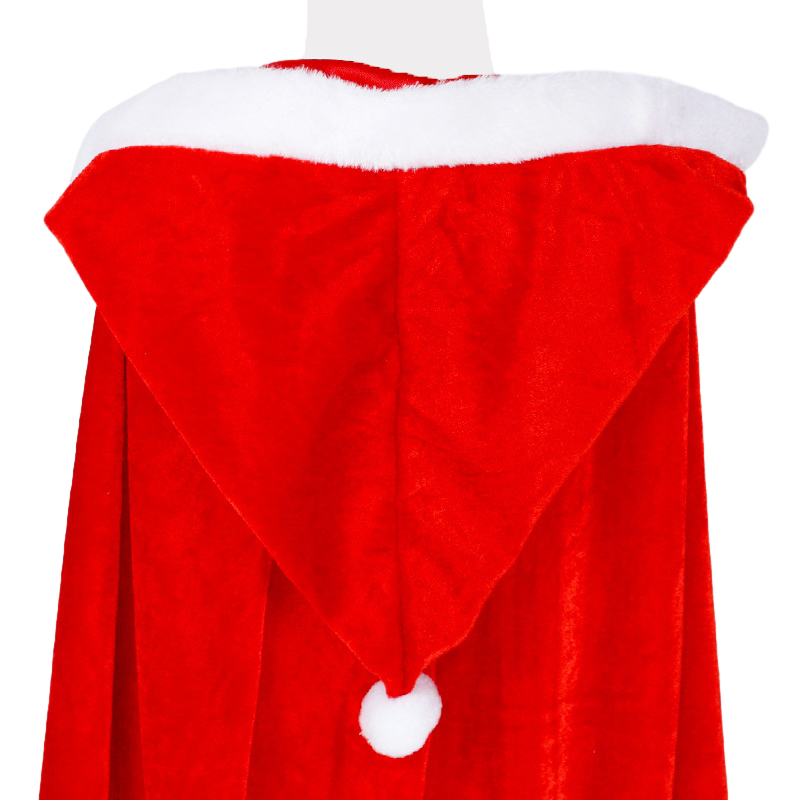 Christmas Hooded Cloak Costumes Fluff Santa Cape Stage Performance Wear ...
