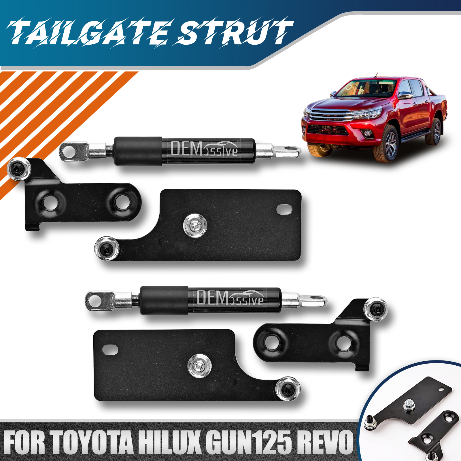 2PCS For Toyota Hilux Revo 2015-2020 Rear Tailgate Board Struts Slow ...