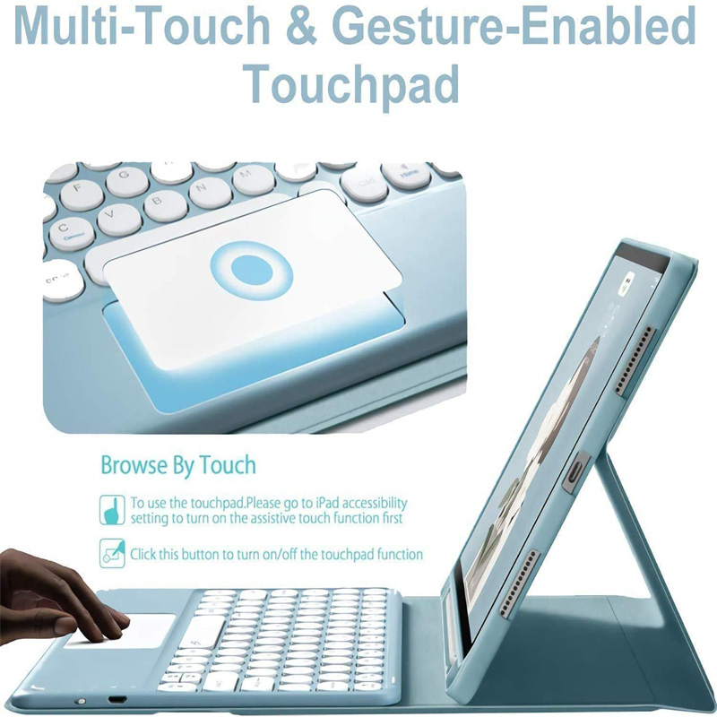 Case with Touch pad Keyboard For Samsung Galaxy Tab S6 Lite A8 A9 S7 S8 ...