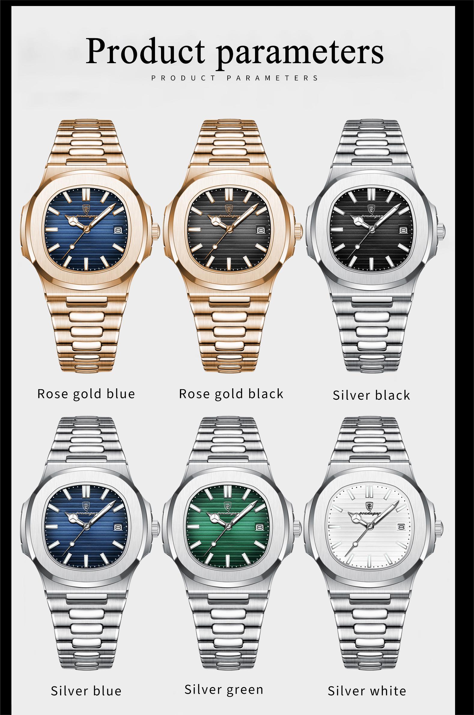POEDAGAR Watch For Men Waterproof Original Relo Rose Gold Stainless ...