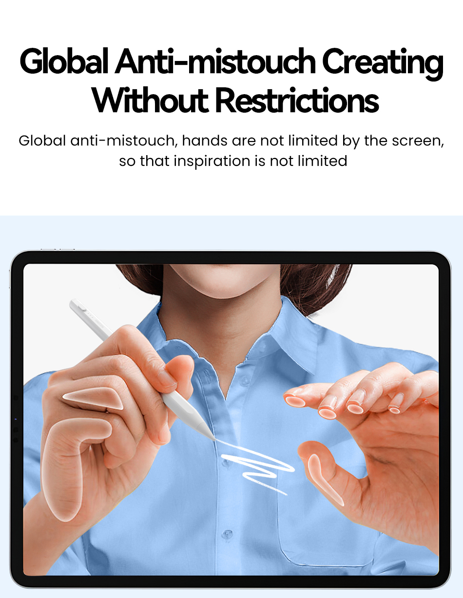 Rocoren Wireless Charging Pad Pencil with Palm Rejection Tablet Stylus ...