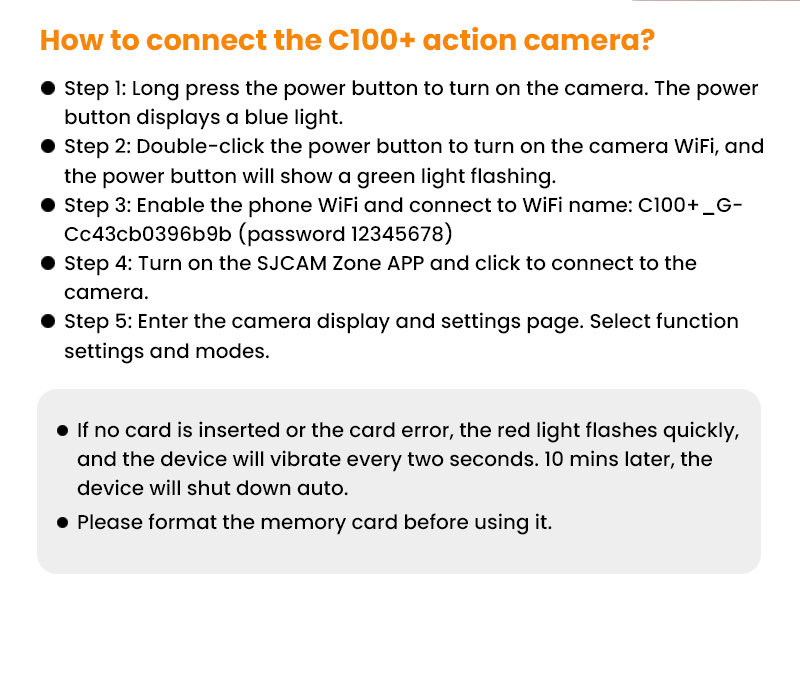 SJCAM C100+ Plus Action Camera 4K/30FPS WiFi Camera Live Portrait Mode ...