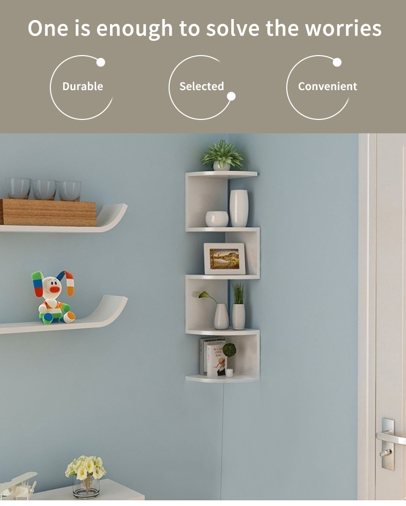 Wall Shelf Minimalist Floating Wall Mount Corner Shelves Storage Rack ...