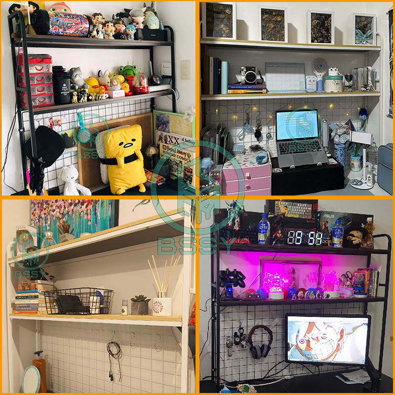 Desktop Rack With Grid Multi-Layer Tabletop Storage Study Desk ...