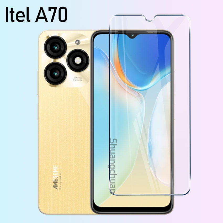 For Itel A70 tempered glass Itel A60 Clear Large arc edge Screen ...