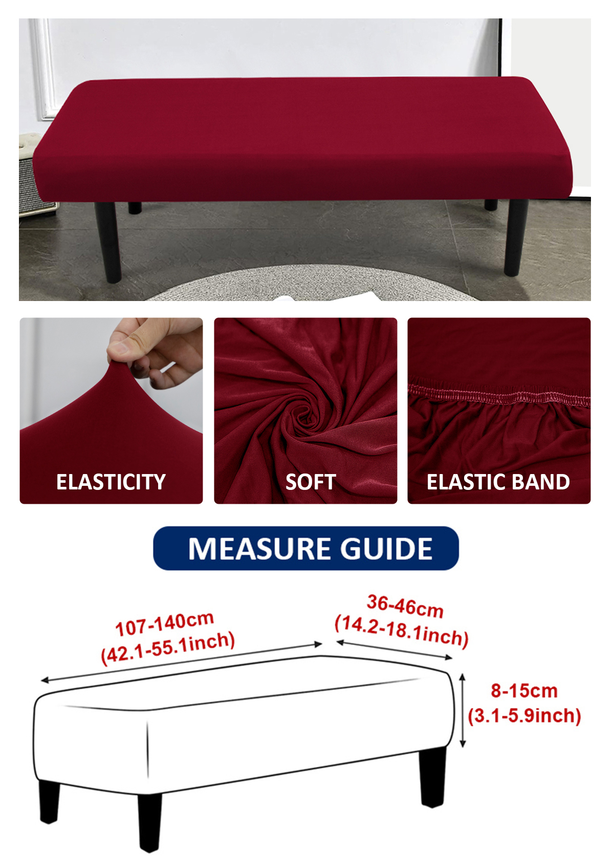1 piece of elastic bench cover furniture protection cover, bench cover ...