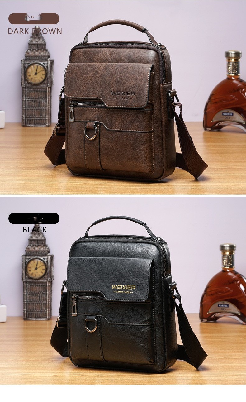 Crossbody bag for men's shoulder bag, retro vertical portable business ...