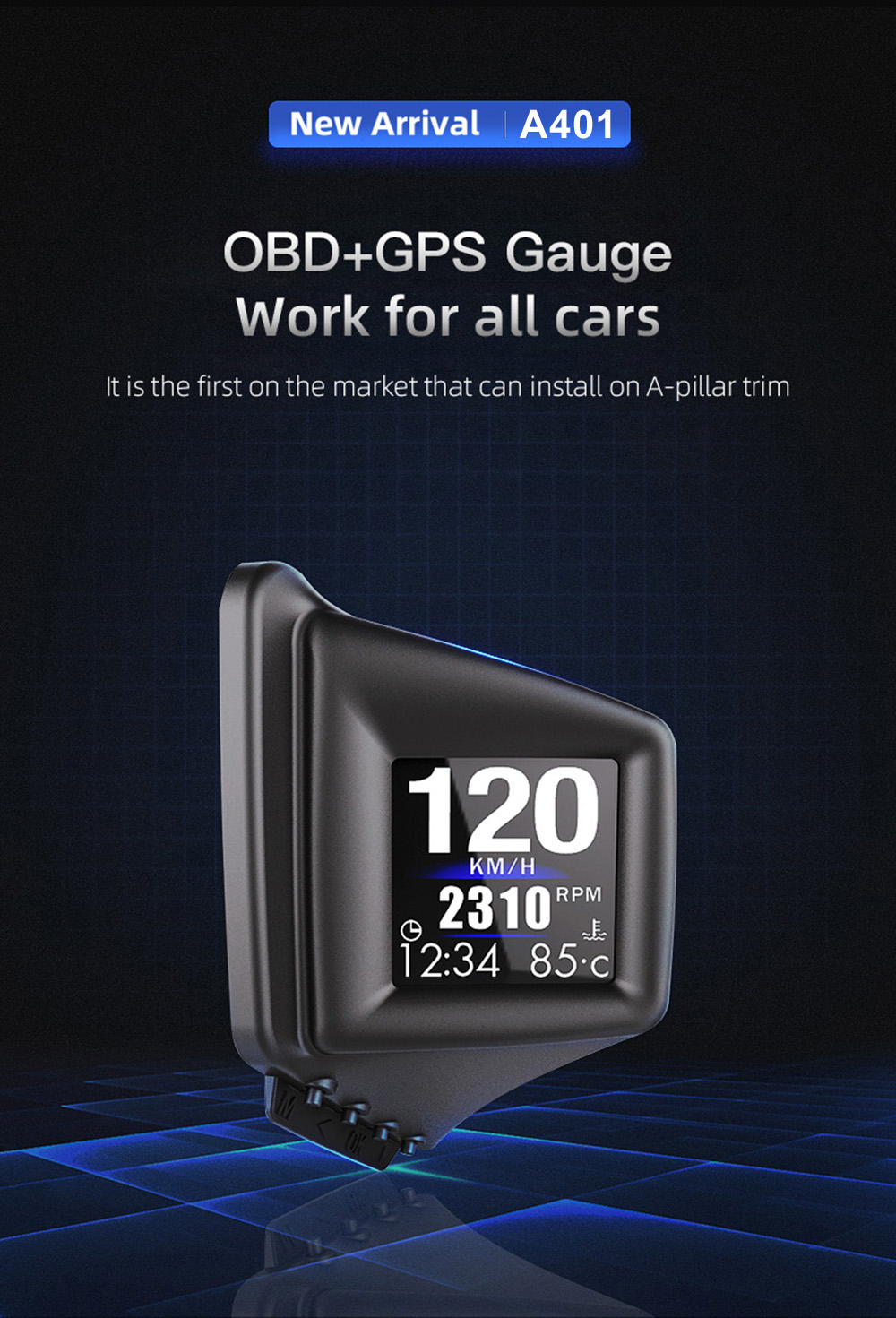 OBD METER OBD2+GPS Car Vehicle HUD Car Head Up Display Digital ...