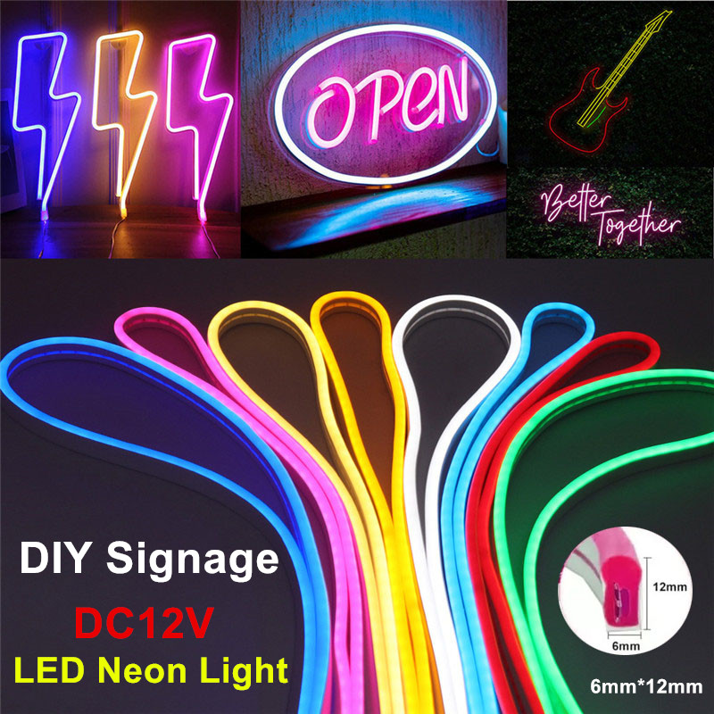 DIY Signage 12V LED Neon flexible strip Light Accessories for Choose ...