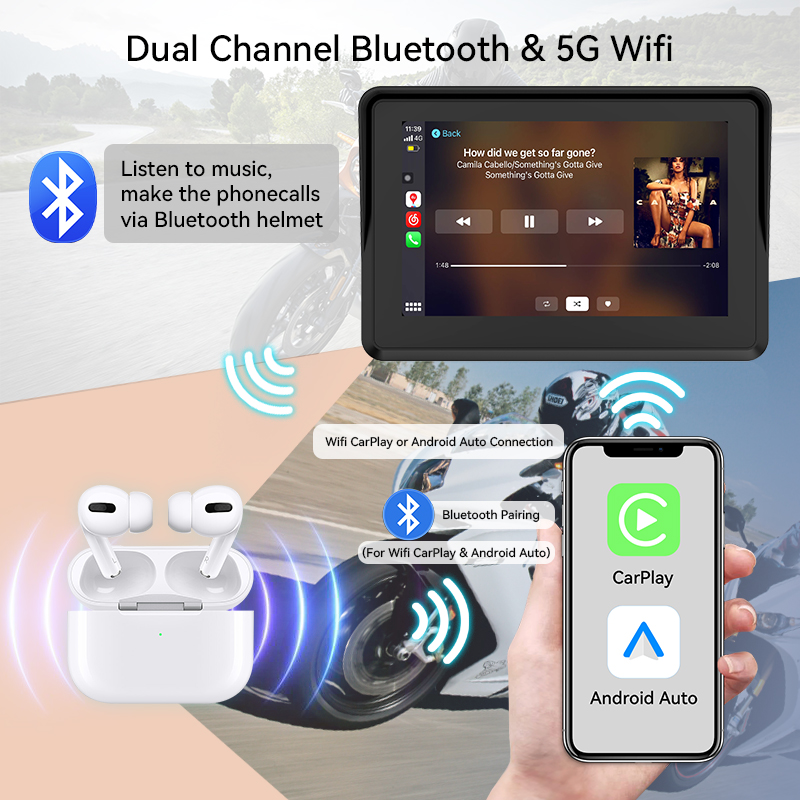 PND-Q5S motorcycle navigator 5 inches IPX7 waterproof play portable car ...