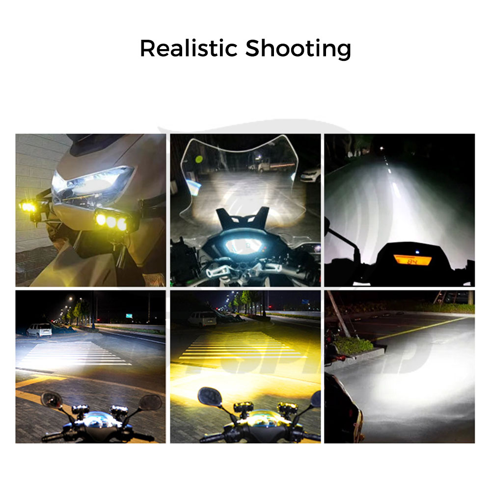 Hotspeed Tri Star Led Mini Driving Light For Motorcycle Super Bright