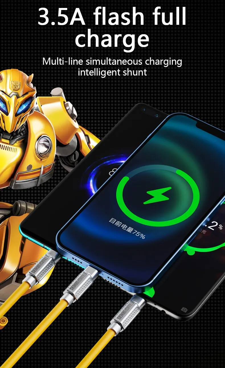 Transformers TF-A03 3 in 1 Charging Cable Super Fast Charging Liquid ...