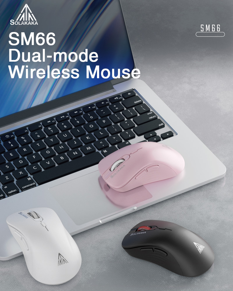 SOLAKAKA SM66 Wireless Mouse Bluetooth/2.4G 400mAh Battery With 6-speed ...
