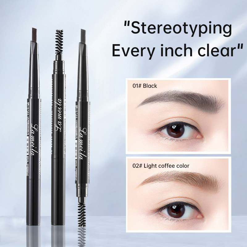 5 Colors Double Head Eyebrow Pencil EyeBrow with Brush Long Lasting ...