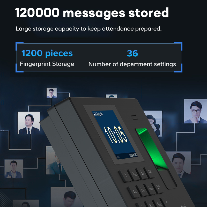 Deli Fingerprint Biometric Machine 2.4'TFT Screen Fingerprint ...
