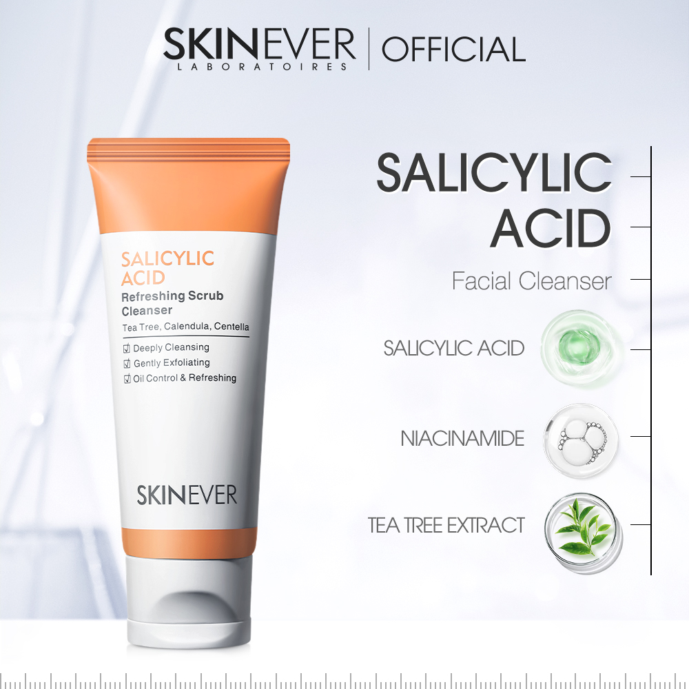 SKINEVER Salicylic Acid Cleansing Gel Scrub Cleanser Soothing SPF 50 ...