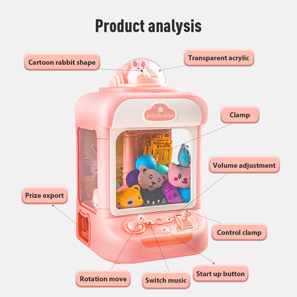 Mini Claw Machine Toys Children's Toy Claw Machine Clip Doll Machine ...