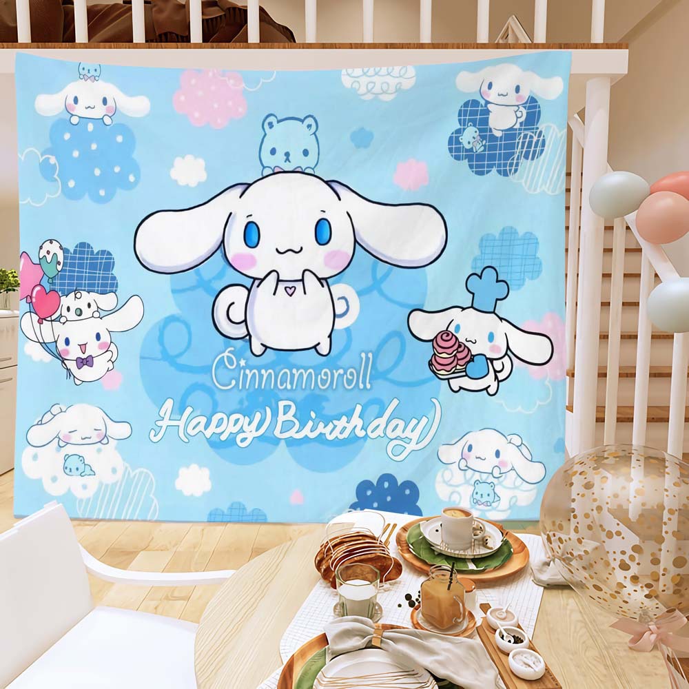 Cinnamoroll Birthday Backdrop Photography Girls Baby Shower Kids ...