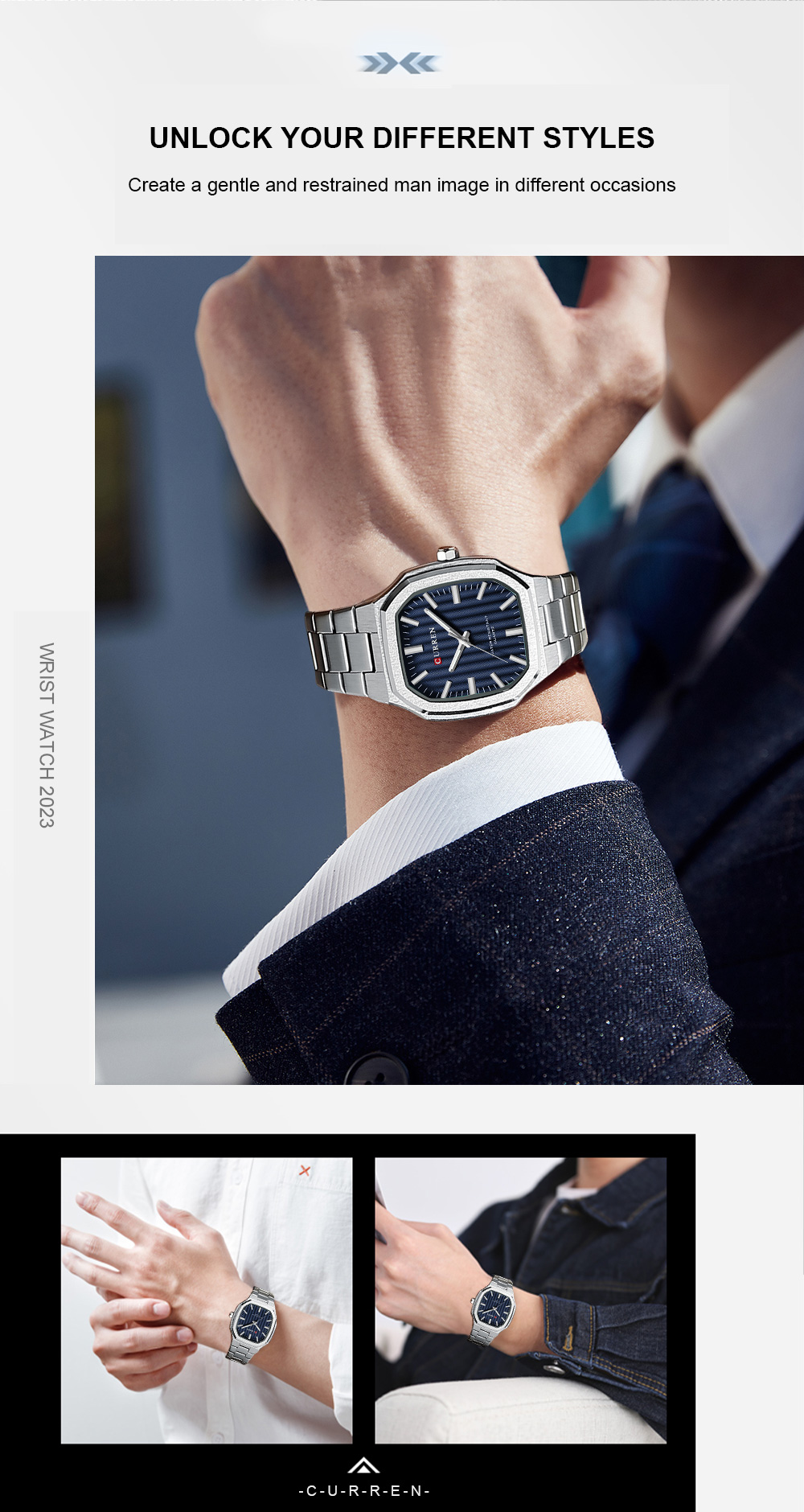 CURREN luxury fashion temperament leisure simple classic design quartz ...