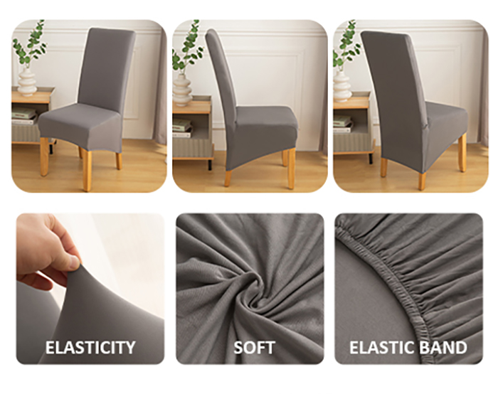 1 Piece High Back Chair Cover Solid Color Four Seasons Universal ...