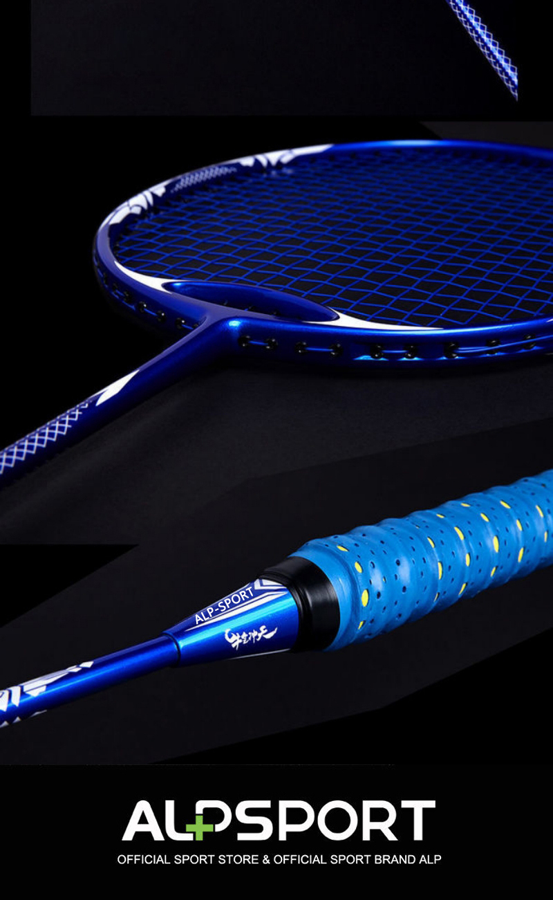 ALPSPORT ZHANYU 4U 38LBS G5 Black Badminton Racket 100% Full Carbon ...