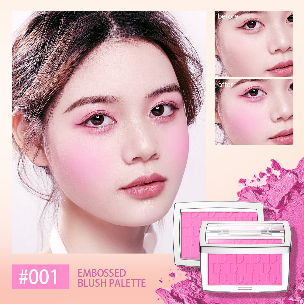 Embossed Blush Palette, High Pigment Blush Soft Waterproof Powder ...