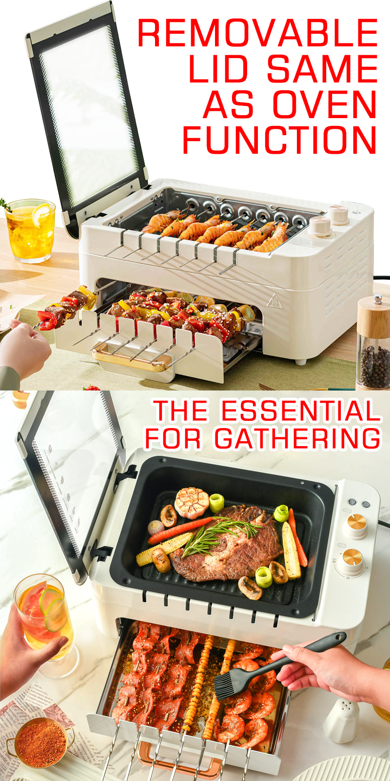 LaHome Electric BBQ Barbecue Griller Grill Smokeless Nonstick Griddle ...