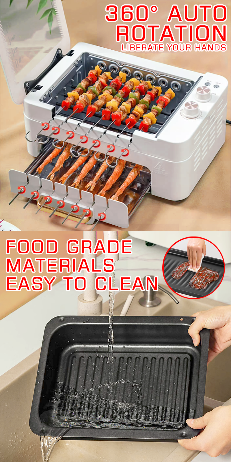LaHome Electric BBQ Barbecue Griller Grill Smokeless Nonstick Griddle ...