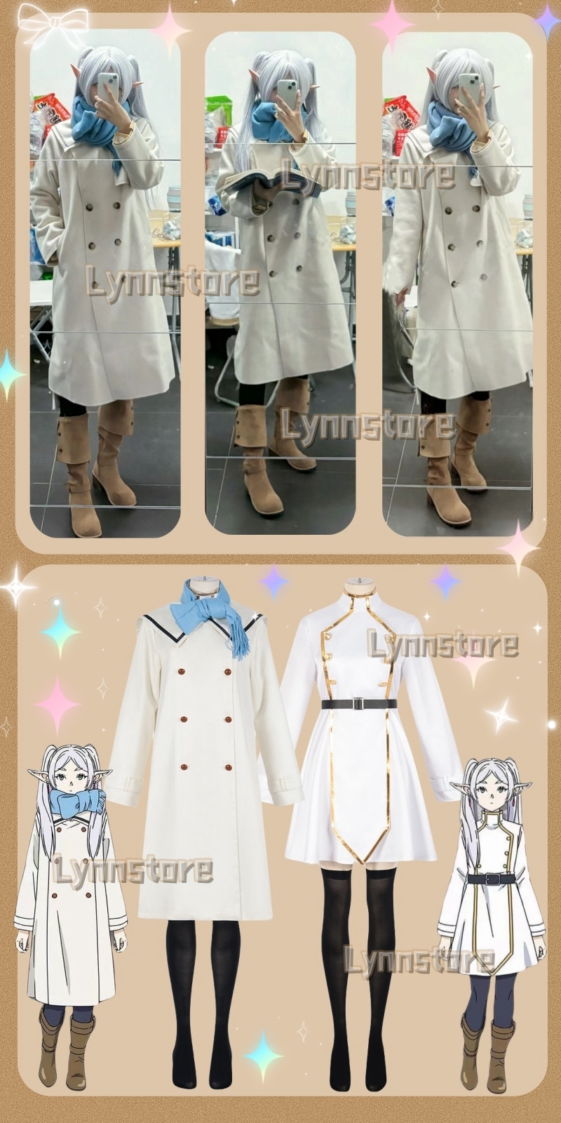 FRIEREN Cosplay Costume New Anime FRIEREN AT THE FUNERAL Dress+Cloak ...