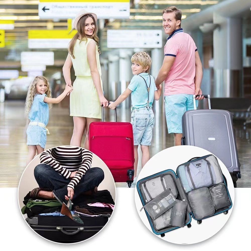 7 In 1 Travel Organizer Bags Waterproof Luggage Storage Bag Foldable ...