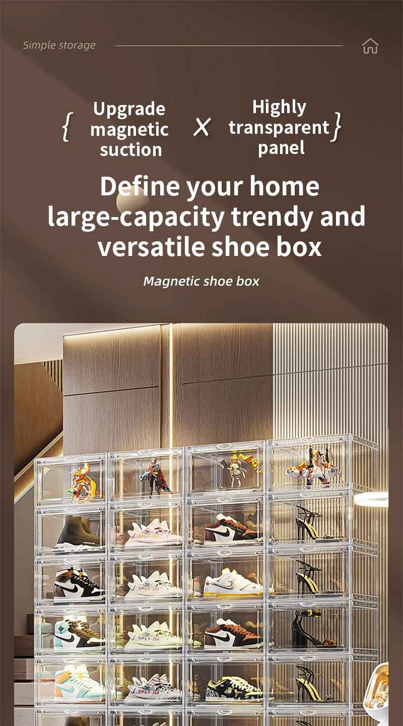 Acrylic Shoe Box Stackable TransparentShoe Rack organizer Magnetic ...