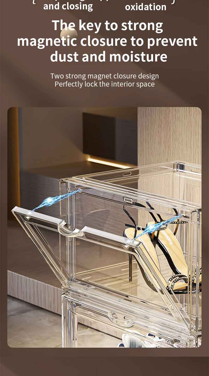 Acrylic Shoe Box Stackable TransparentShoe Rack organizer Magnetic ...