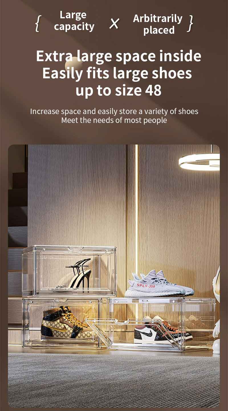Acrylic Shoe Box Stackable TransparentShoe Rack organizer Magnetic ...